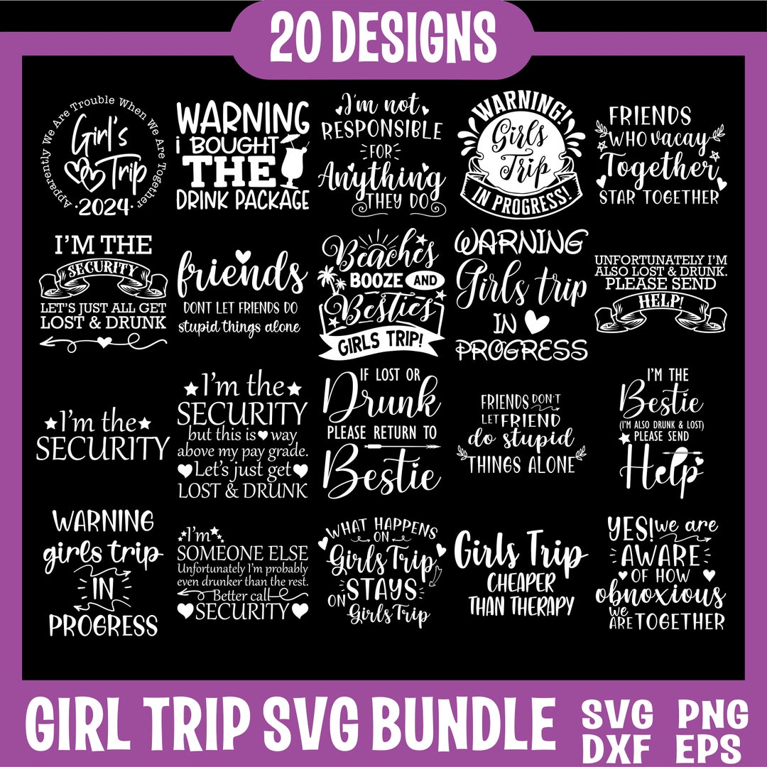 Girls Trip SVG Bundle, Girls Weekend Svg, Girls Trip Shirts Svg, Cute ...