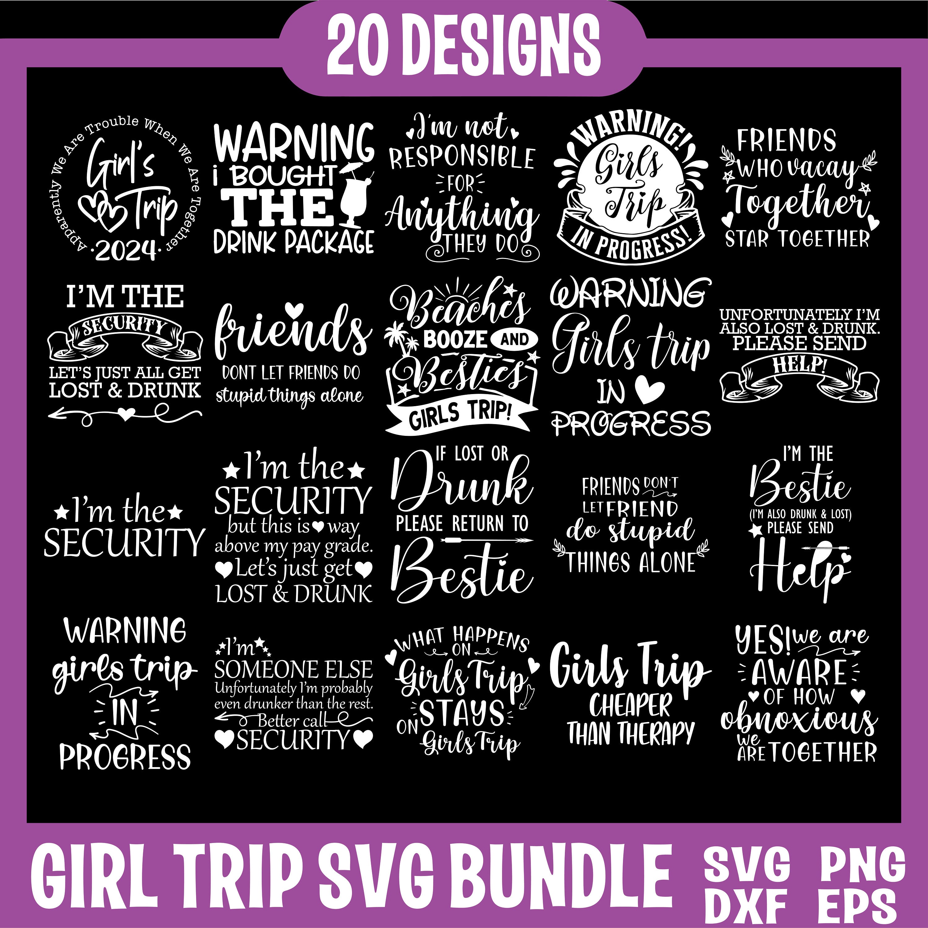 Girls Trip SVG Bundle, Girls Weekend Svg, Girls Trip Shirts Svg, Cute ...