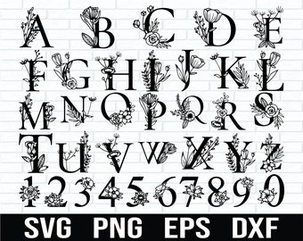 Floral FRENCH ALPHABET STENCIL A to Z Initials on One A4 Page - Etsy