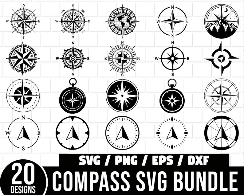 Compass SVG Bundle, Compass Collection Set, Compass SVG, Nautical ...