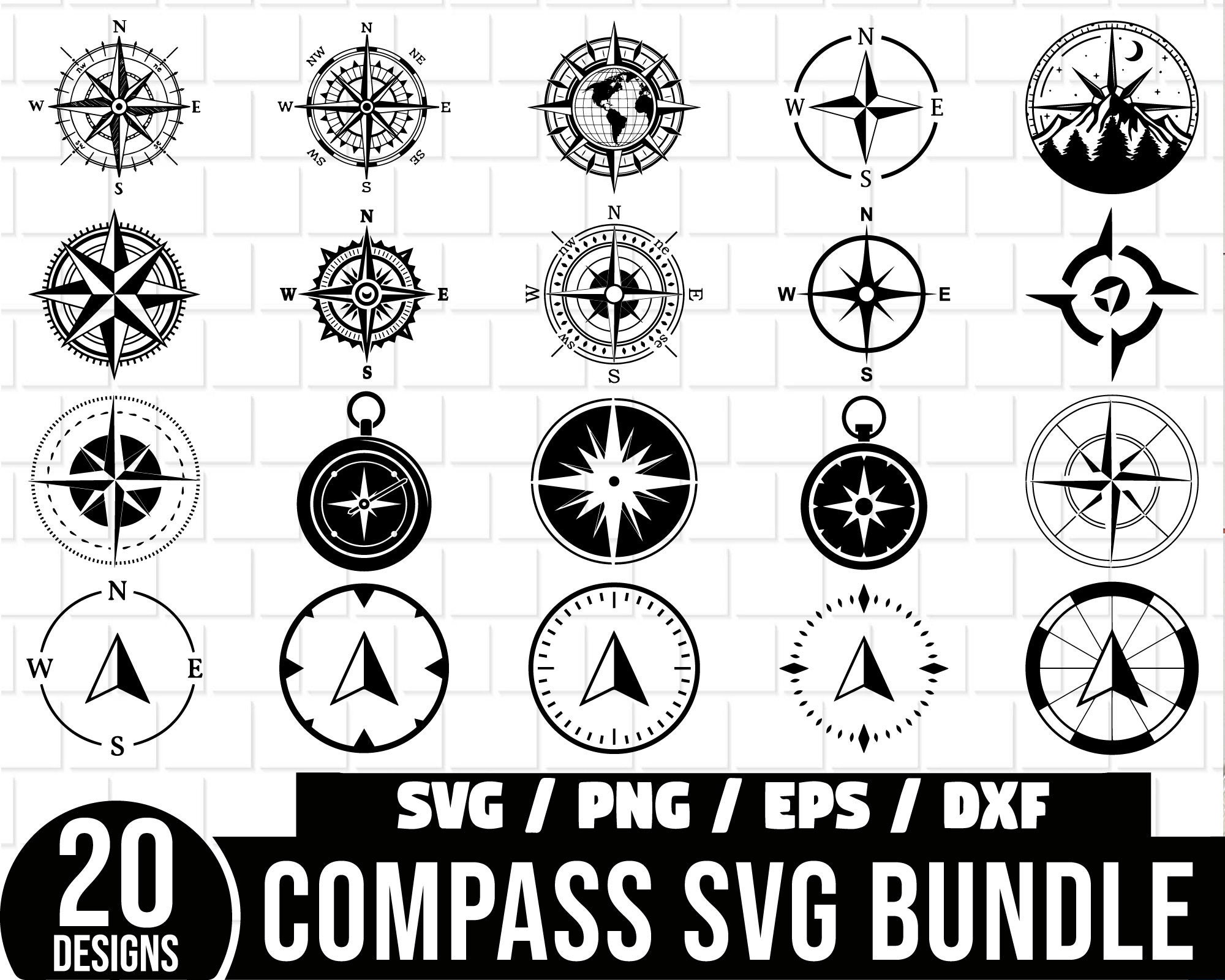 Compass SVG Bundle, Compass Collection Set, Compass SVG, Nautical ...