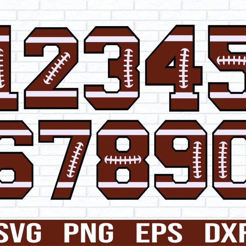 Football Number Font Png - Etsy