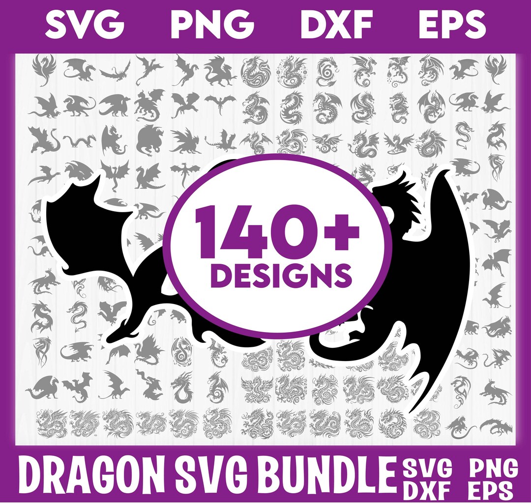 Dragon SVG Bundle, Dragon Silhouette, Dragons Svg Cut Files, Dragon ...