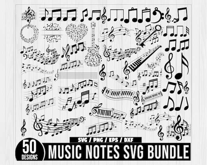 Musical Notes Svg, Music Svg, Music Sheet Svg, Silhouette, Music Keys ...
