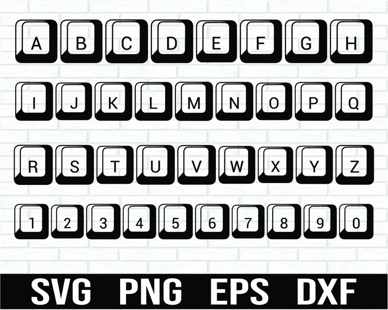 Computer Keyboard Buttons Characters SVG Font, Keyboard Keys Font, Font ...