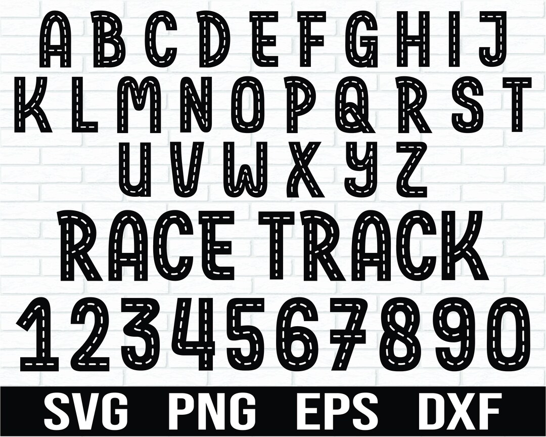 Race Track Alphabet and Numbers SVG, Road Bundle, Car Racing, Race Car ...