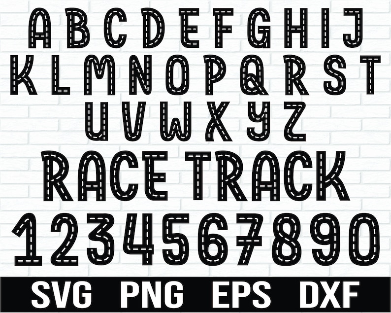 Race Track Alphabet and Numbers SVG, Road Bundle, Car Racing, Race Car ...