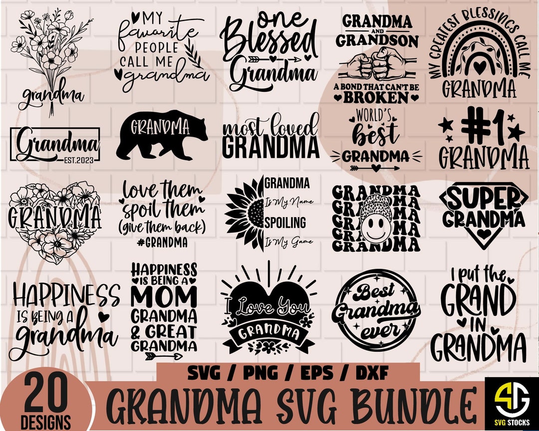 Grandma SVG Bundle, Retro Grandma SVG, Blessed Grandma Svg, Grandma ...