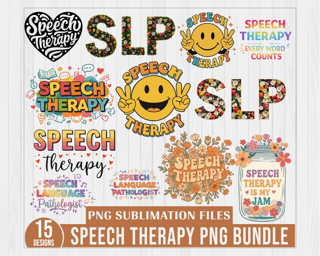 Speech Therapy Png Bundle, Speech Language Pathologist Png, Retro ...