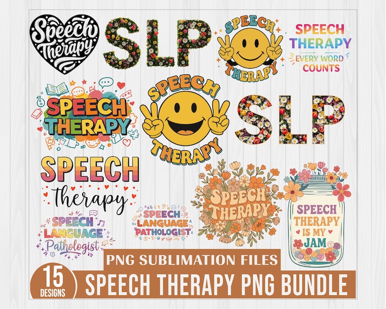 Speech Therapy Png Bundle, Speech Language Pathologist Png, Retro ...
