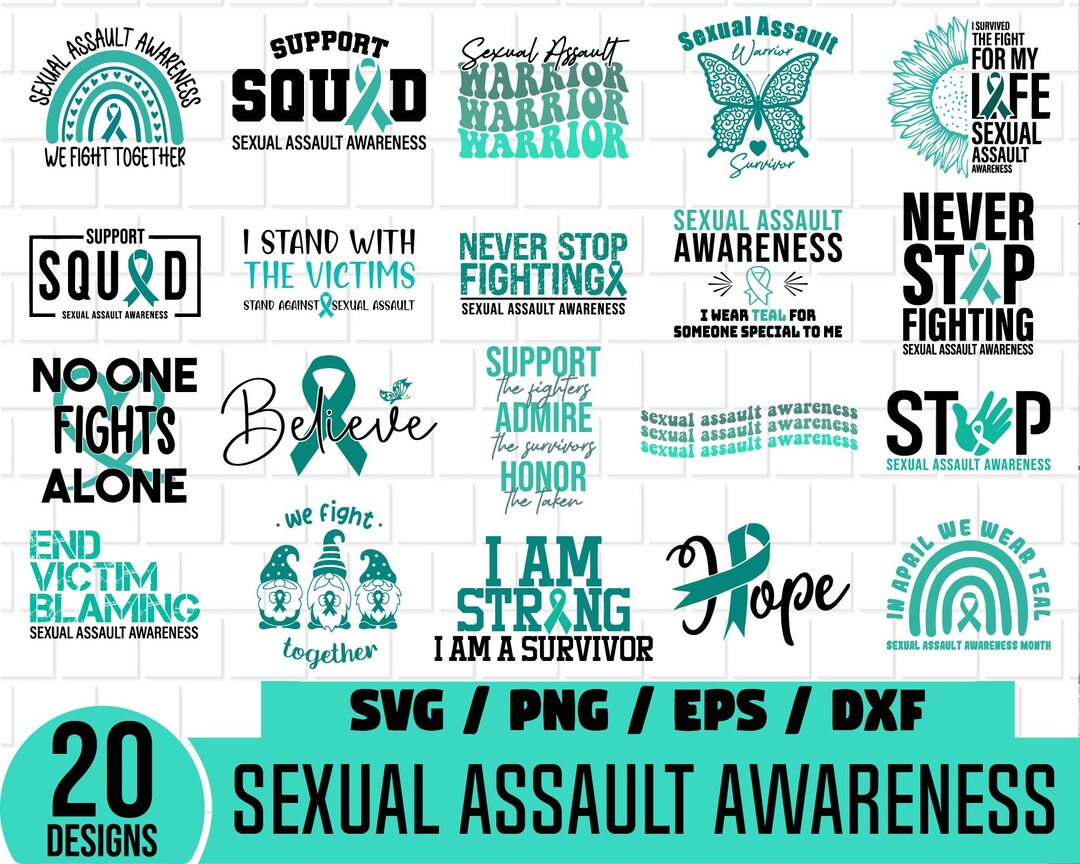 Sexual Assault Awareness Svg Bundle Sexual Violence Svg Sexual Assault Awareness Month Teal