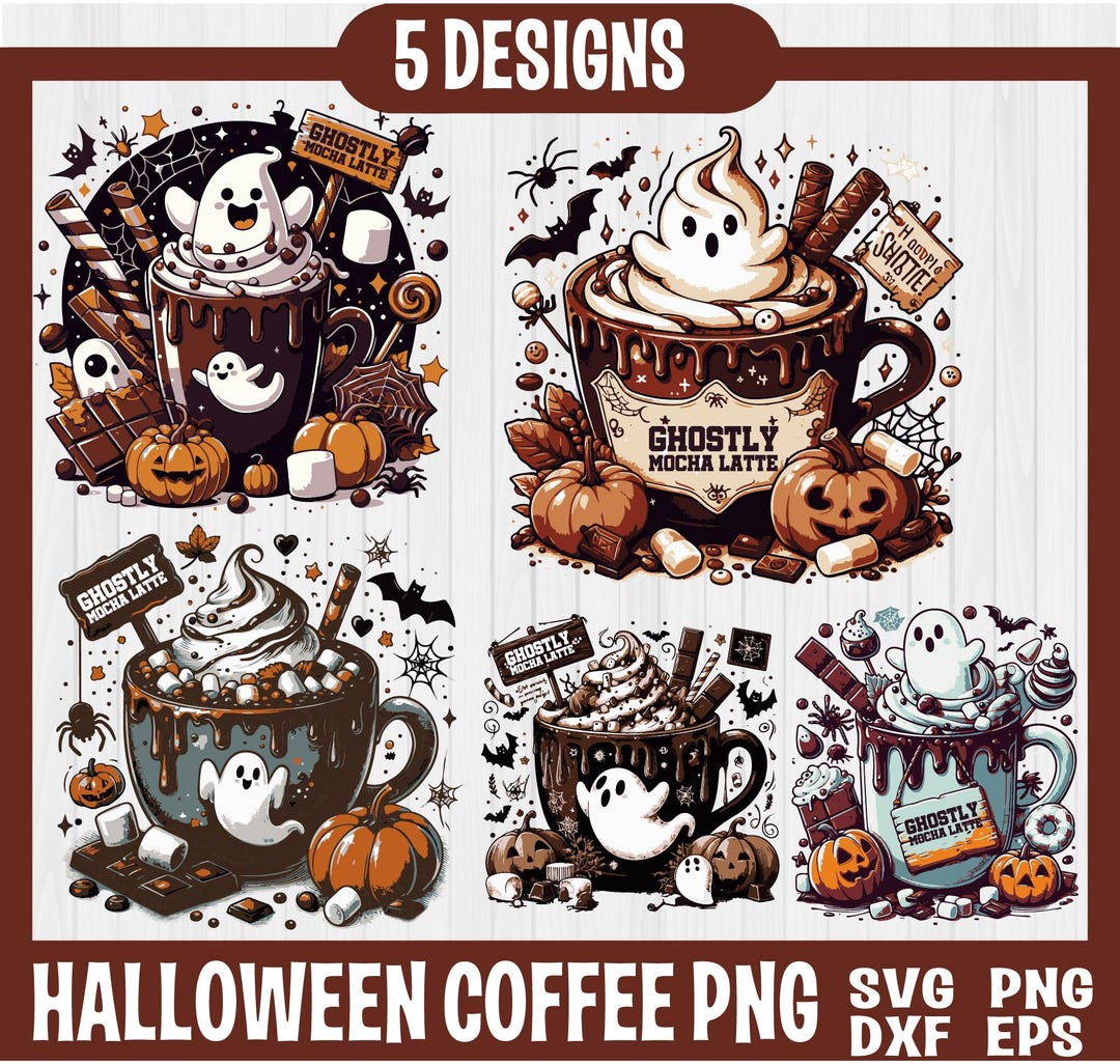 Halloween Coffee Clipart, Scary Gothic Watercolor Hot Coffee Drink ...