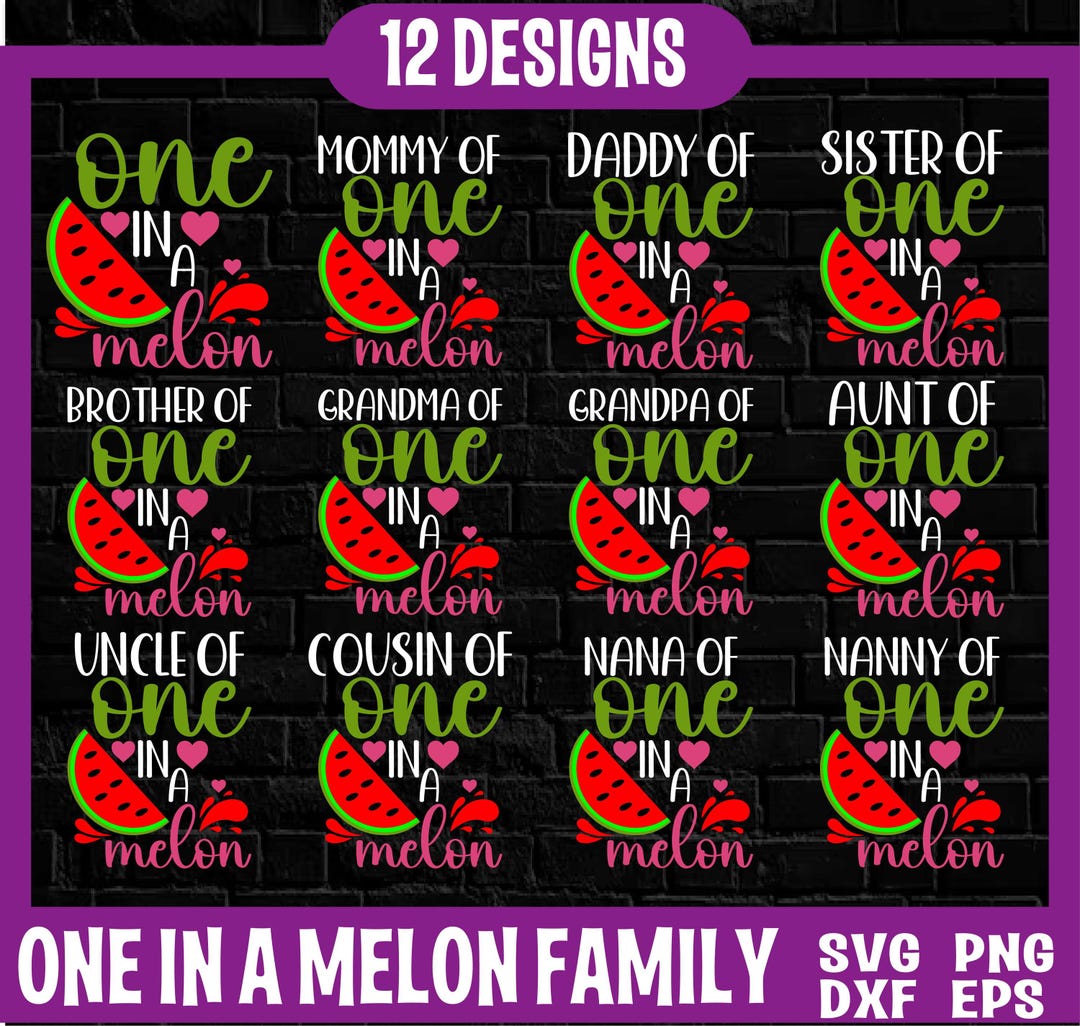 One in a Melon SVG Bundle, Watermelon Svg, Birthday Party Shirt Svg ...