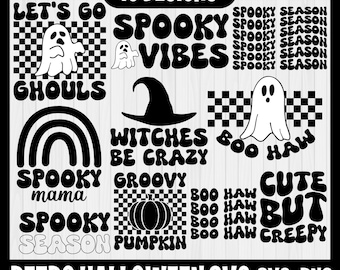 74 Retro Halloween PNG Bundle, Halloween Clipart, Ghost Svg, Halloween ...