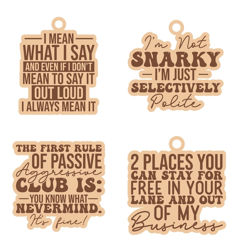 Keychain Svg Bundle, Laser Cut File, Sarcastic Engraving, Laser ...