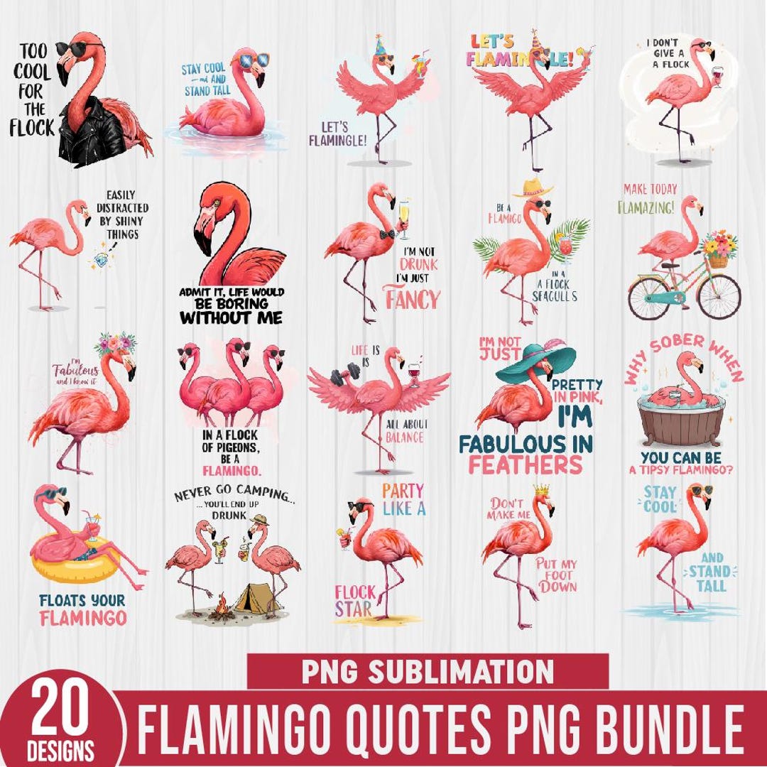 Funny Flamingo Png Bundle, Animal Lover, Flamingo Quotes, Funny Png ...