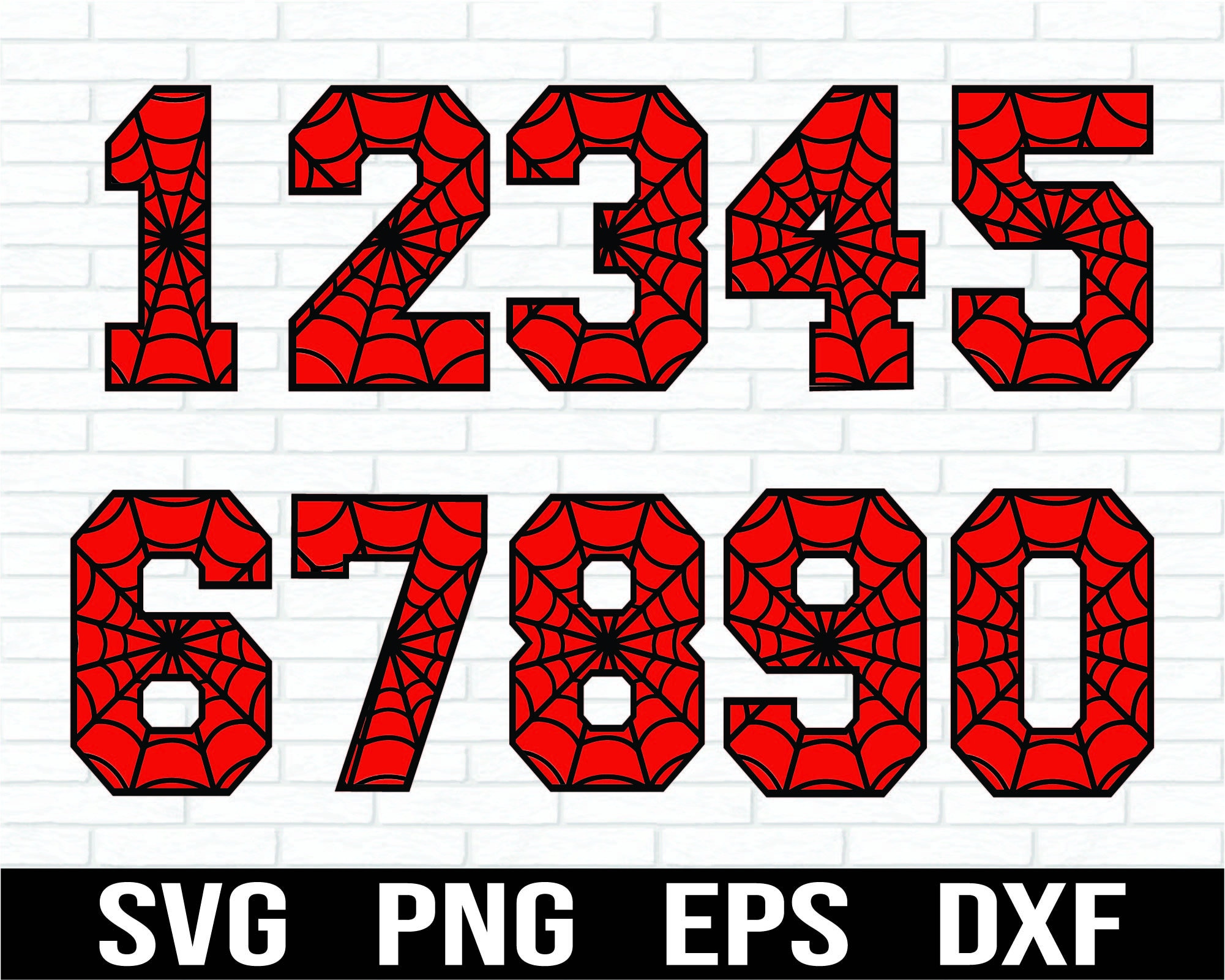 Spider Font SVG, Spider Numbers Svg Bundle, Spider Font Clipart ...
