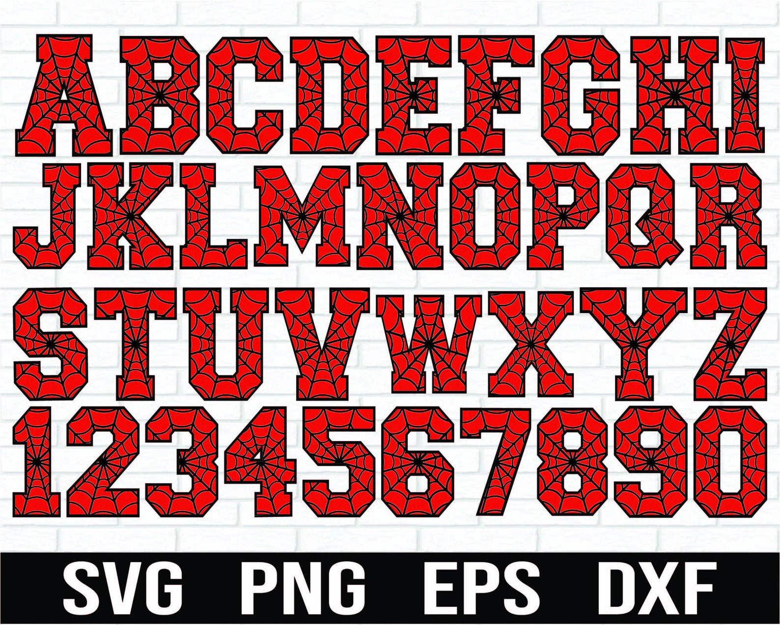 Spider Font SVG, Spider ALPHABET Svg Bundle, Spider Font Clipart ...