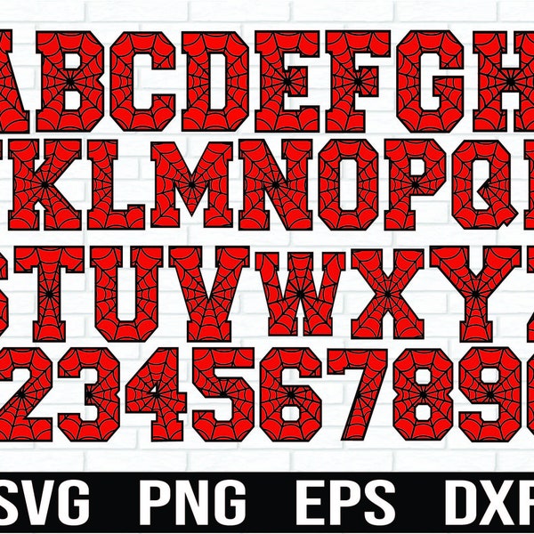 Spider Web Letters Clipart - Etsy