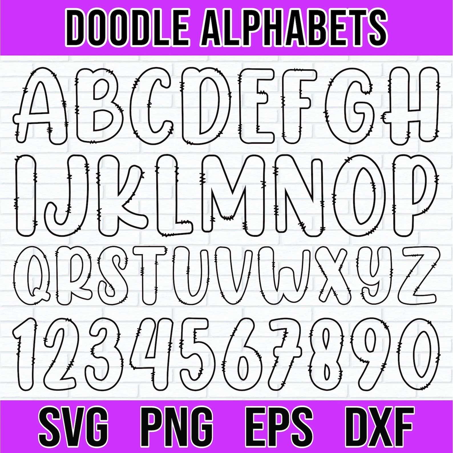 Doodle Font Svg, Blank Transparent Doodle Letters, Doodle Letters SVG ...