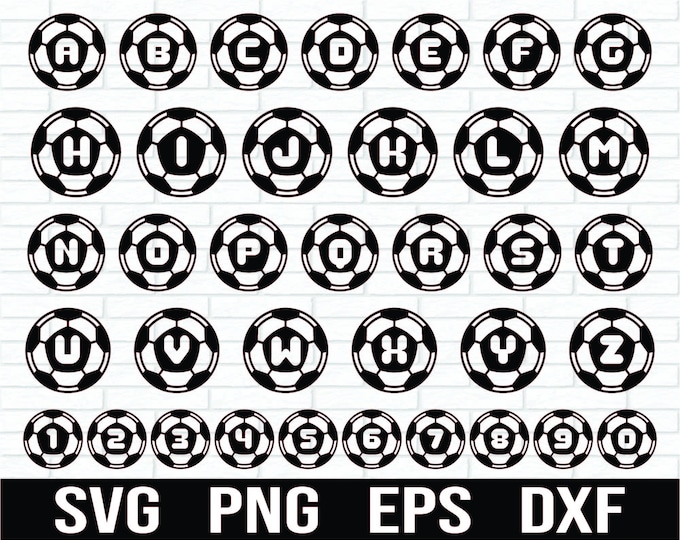 Soccer Numbers Svg, Soccer Font Alphabet, Football Font, Sports Font ...