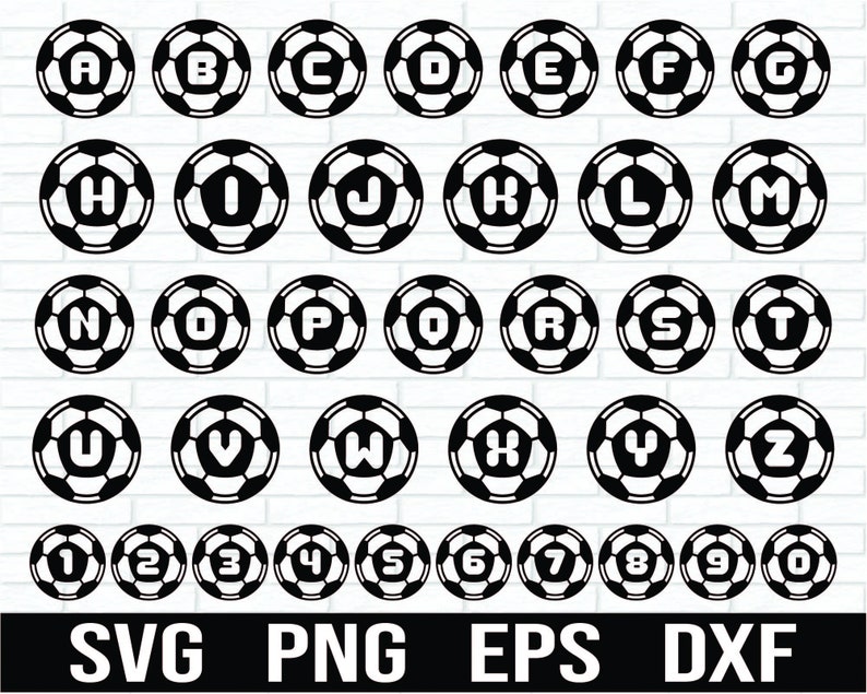 Soccer Ball Alphabets and Numbers SVG, Soccer Svg, Soccer Mom Svg ...