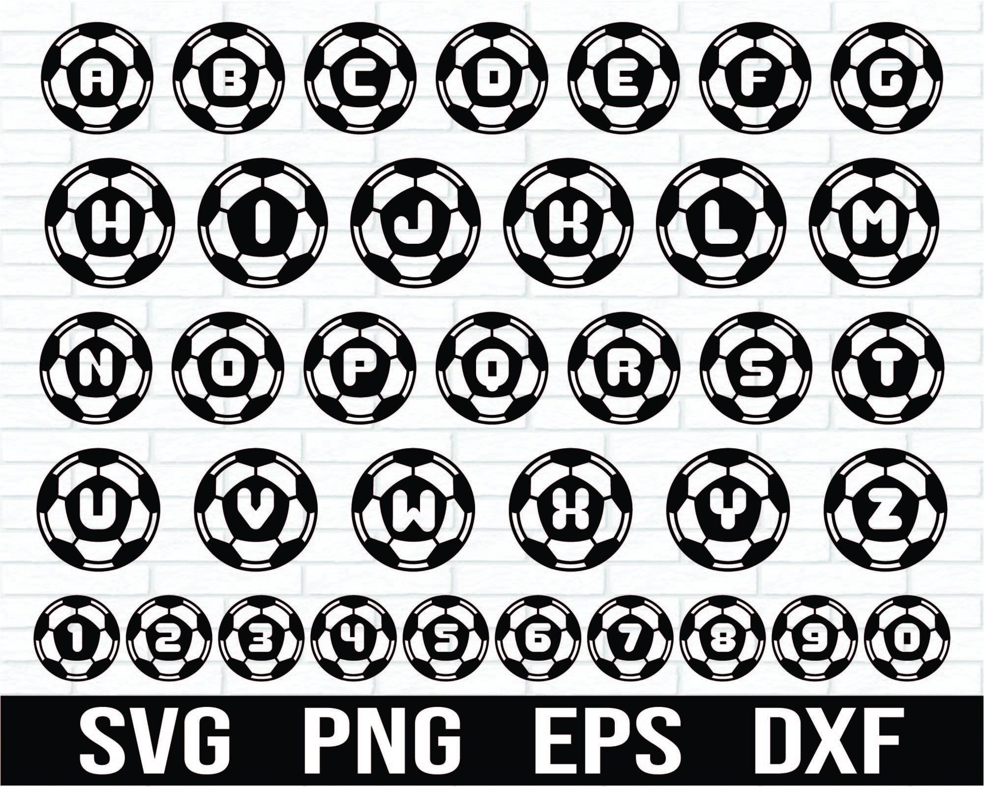 Soccer Ball Alphabets and Numbers SVG, Soccer Svg, Soccer Mom Svg ...