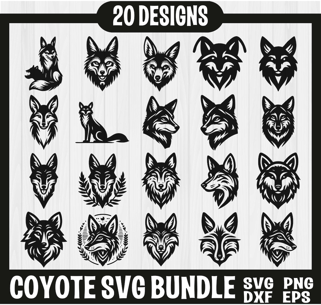 Coyote SVG Bundle, Coyote Dxf, Coyote Png, Coyote Vector, Coyote ...