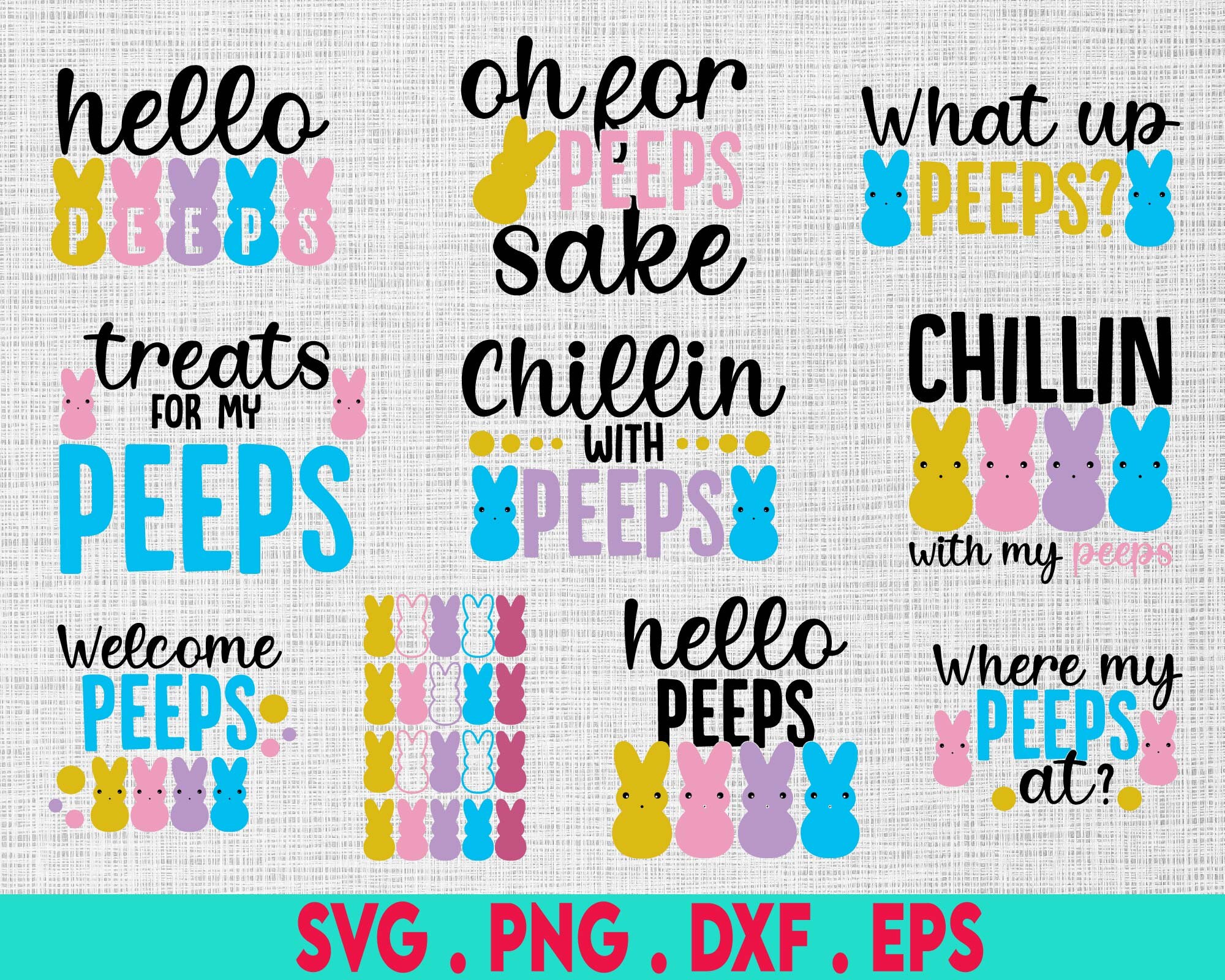 Peeps Svg Bundle, Chillin With My Peeps Svg, Easter Svg for Cricut ...