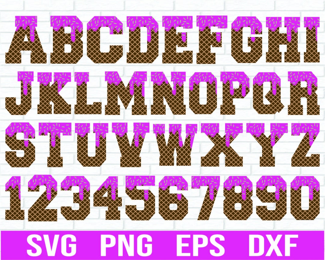 Ice Cream Letters and Numbers SVG, Ice Cream Birthday Svg, A-Z Ice ...