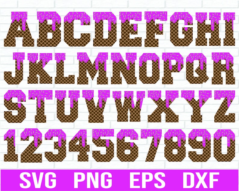 Helado Letras y Números SVG, Helado Cumpleaños Svg, A-Z Helado SVG ...