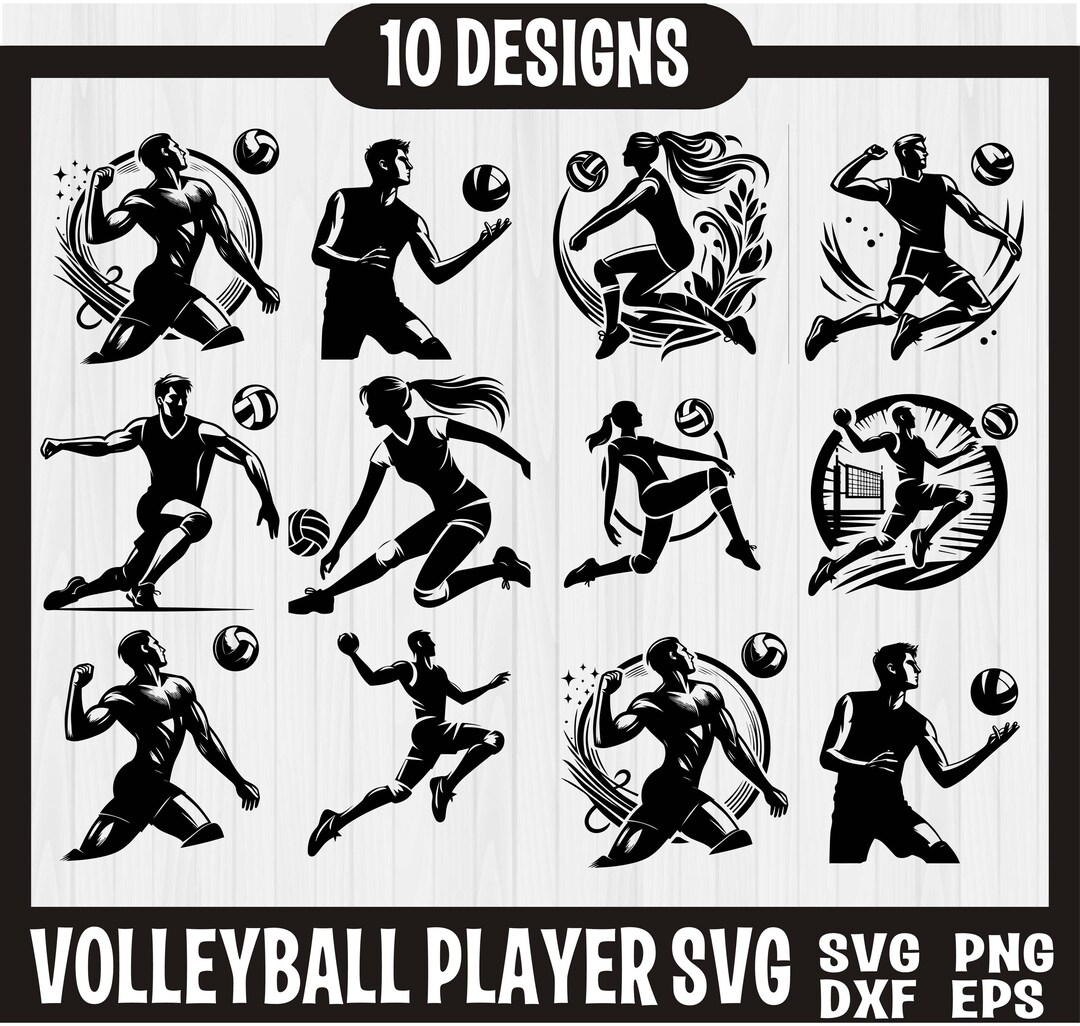 Volleyball Player Svg Bundle Volleyball Player Png Bundle Volleyball ...