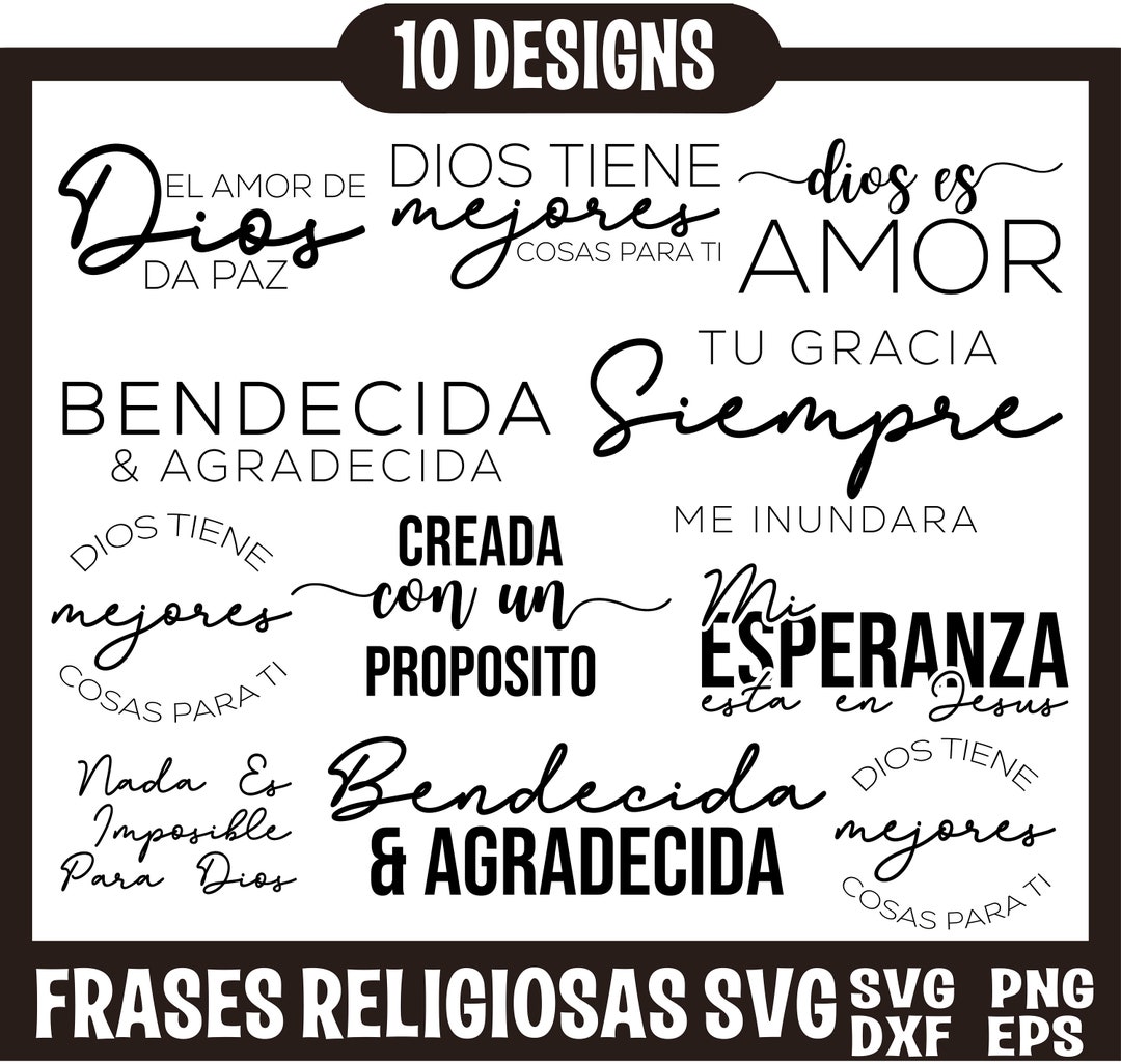 Frases Religiosas Español Svg, Fe Mueve Montañas Svg, Frases Biblicas ...