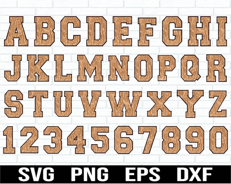 Wood Alphabet Svg, Plank Alphabet Svg, Wood Font Letters and Numbers ...