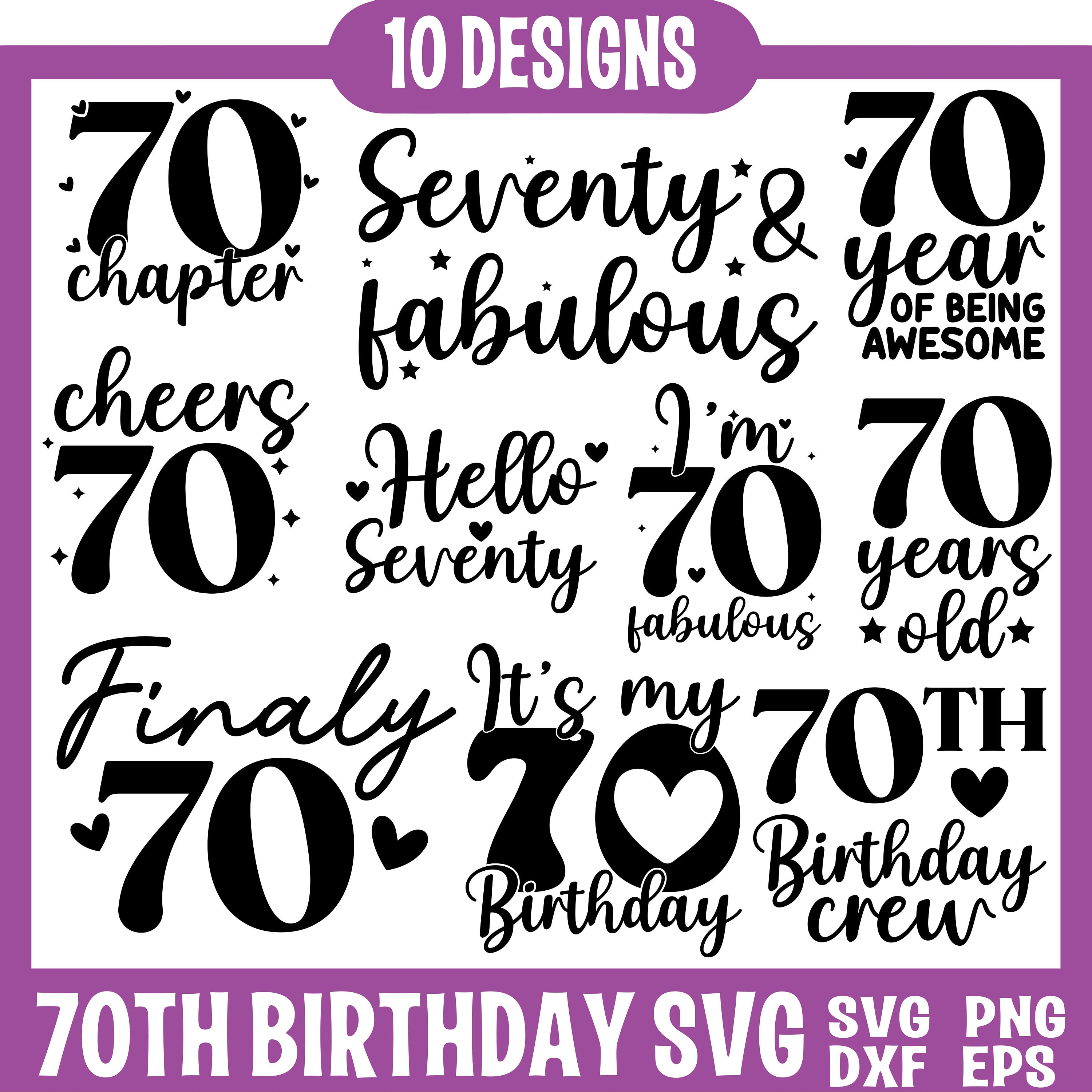 70th Birthday SVG Bundle, Happy Birthday Svg, Birthday Shirt Svg ...