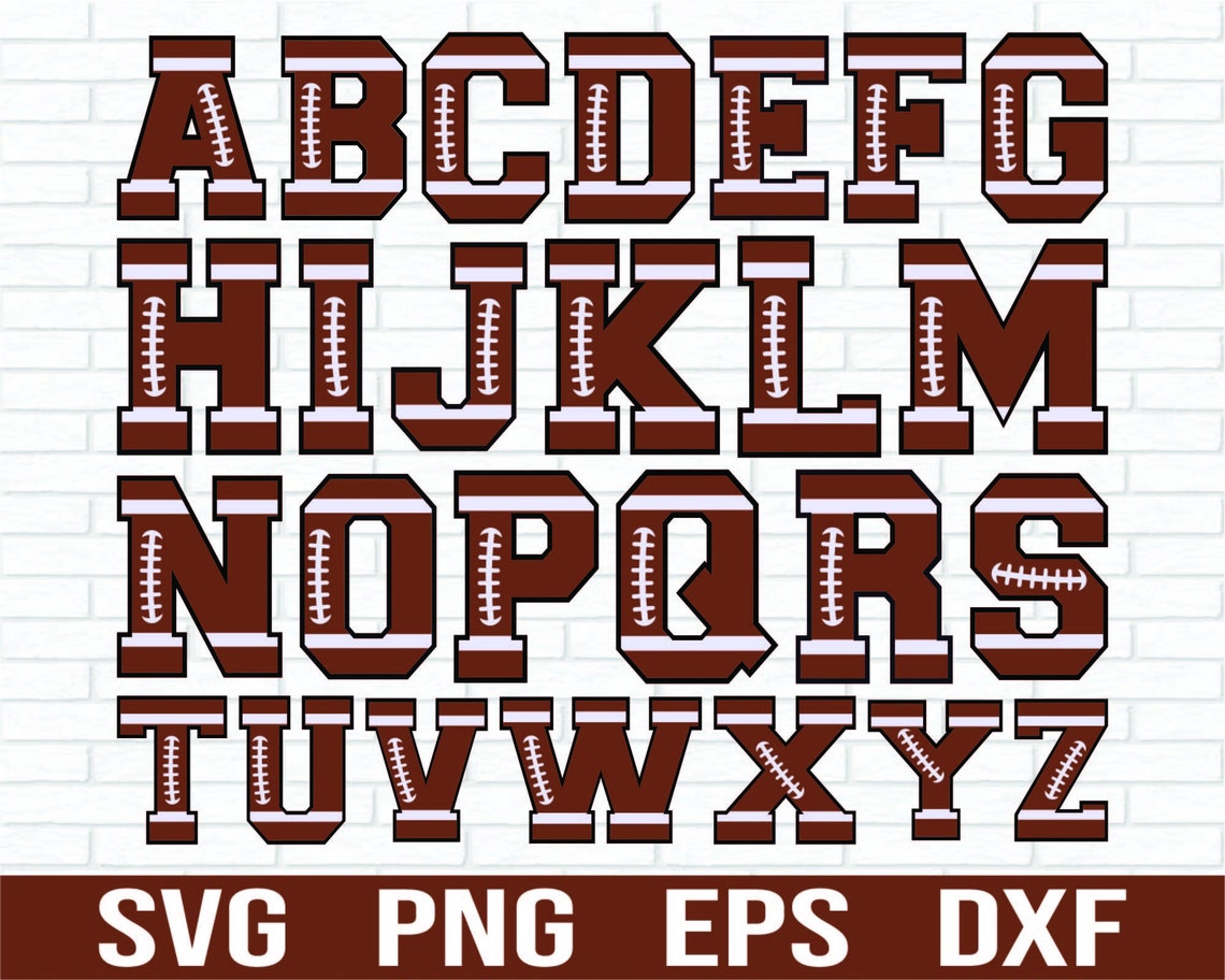 Football Letters Svg, Football Font Svg, Football SVG, Varsity Font ...