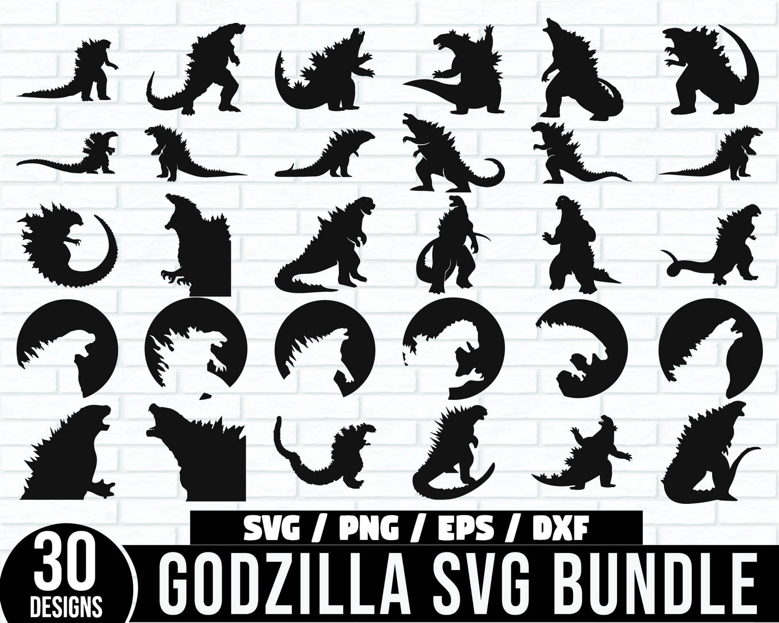 Godzilla Svg Bundle, Godzilla Svg, Godzilla Silhouette, Godzilla Clip ...