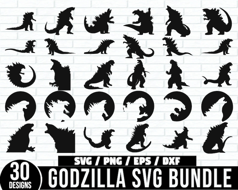 Godzilla Svg Bundle, Godzilla Svg, Godzilla Silhouette, Godzilla Clip ...