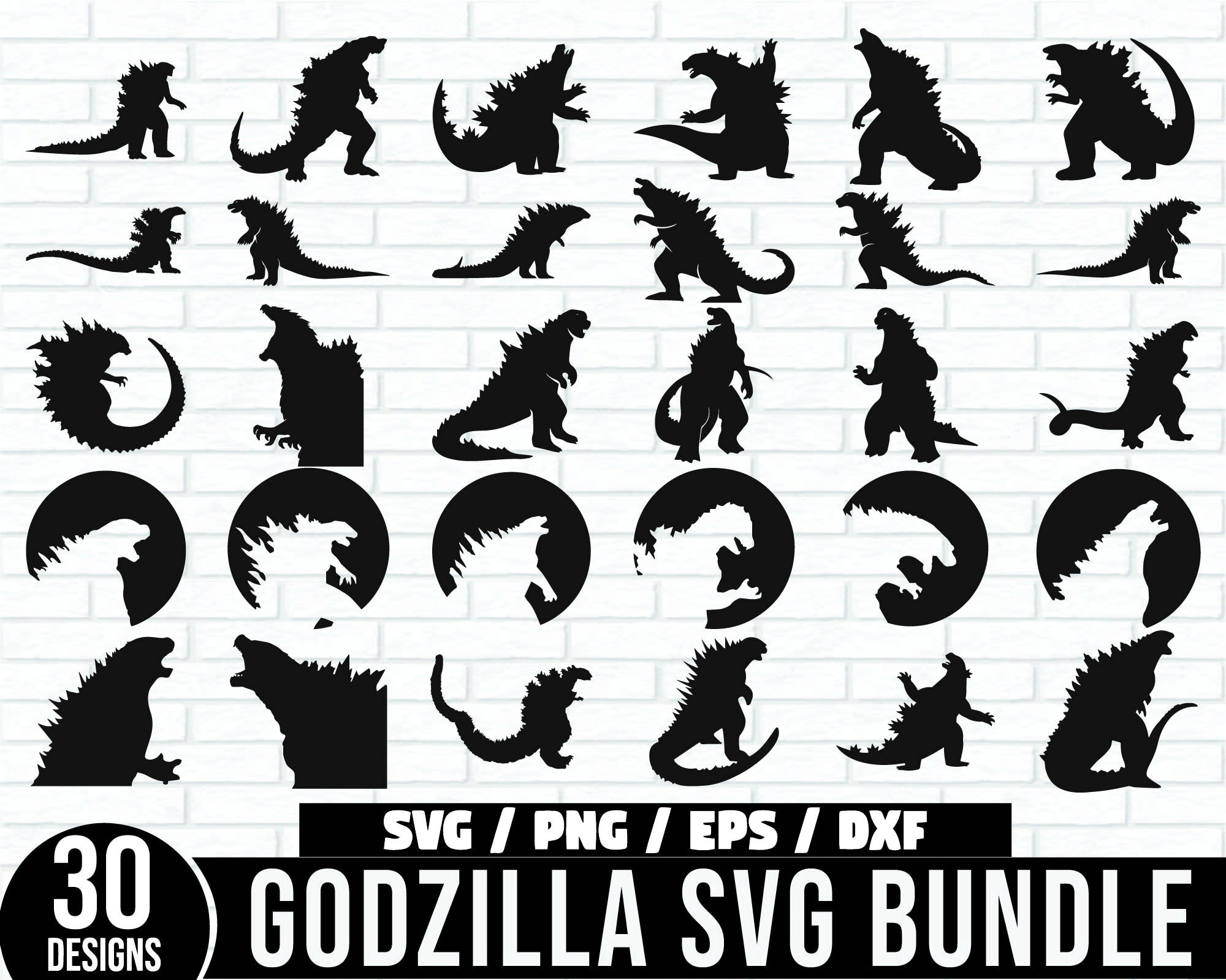 Godzilla Svg Bundle, Godzilla Svg, Godzilla Silhouette, Godzilla Clip Art, Godzilla Cut File ...