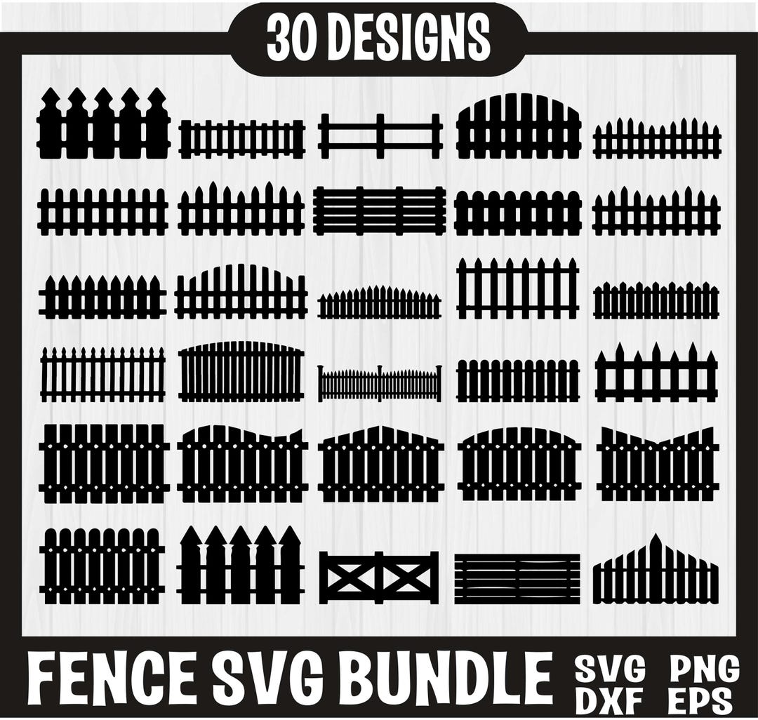 Fence SVG Bundle, Picket Fence Svg, Iron Cast Fence Svg, Wooden Fence ...