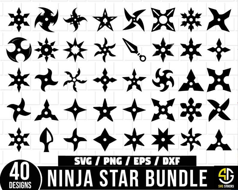 Ninja Star SVG Bundle, Shuriken Svg , Throwing Star SVG, Ninja SVG ...