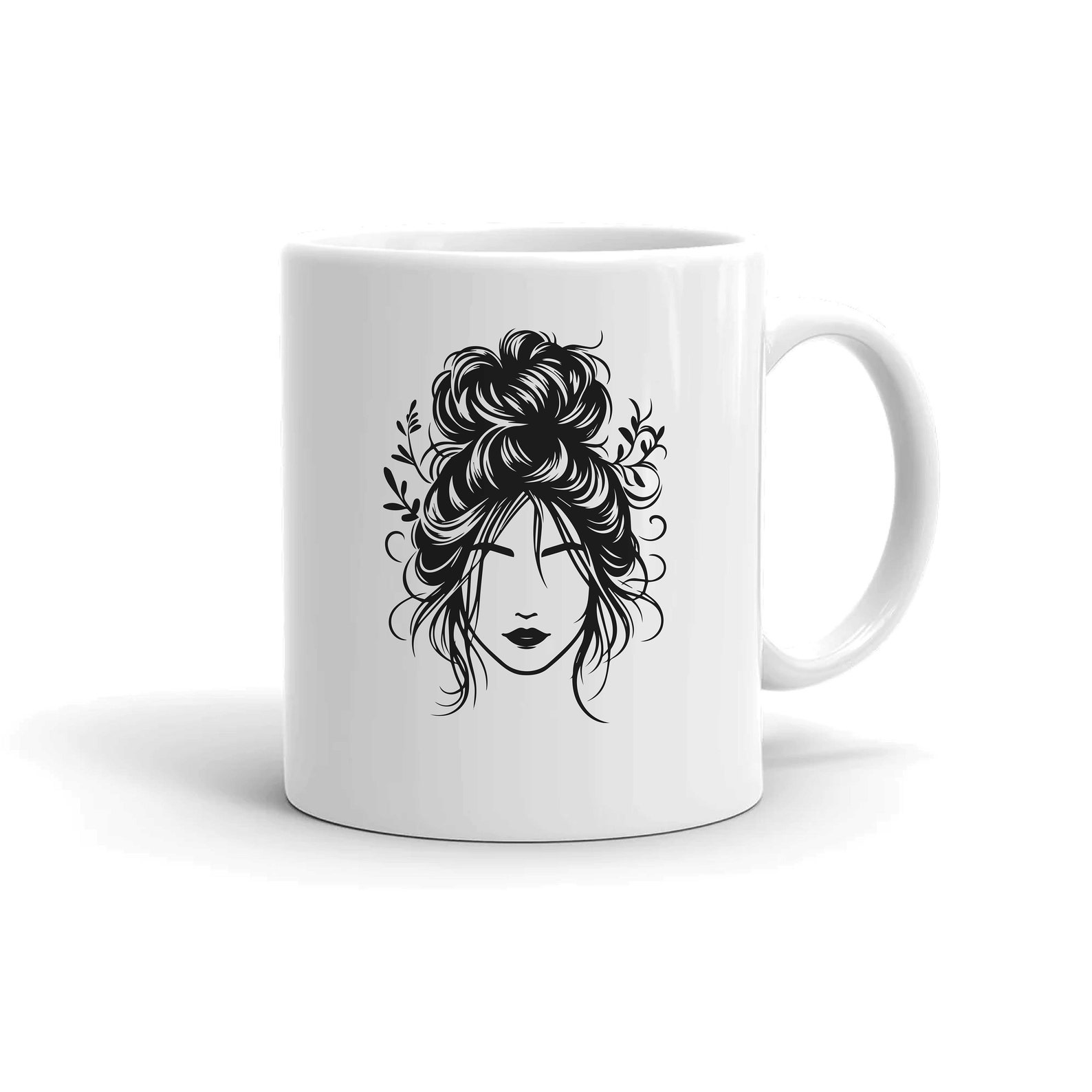 Messy Bun Svg Bundle, Women Face Svg, Female Svg, Braid Svg, Women Hair ...