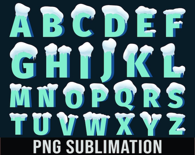 Winter Alphabet Clipart | Snow Font With Animals (PNG, SVG, EPS) - Etsy ...