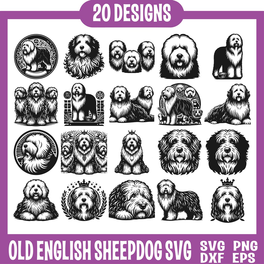 Old English Sheepdog Svg, Old English Sheepdog Png, Old English ...
