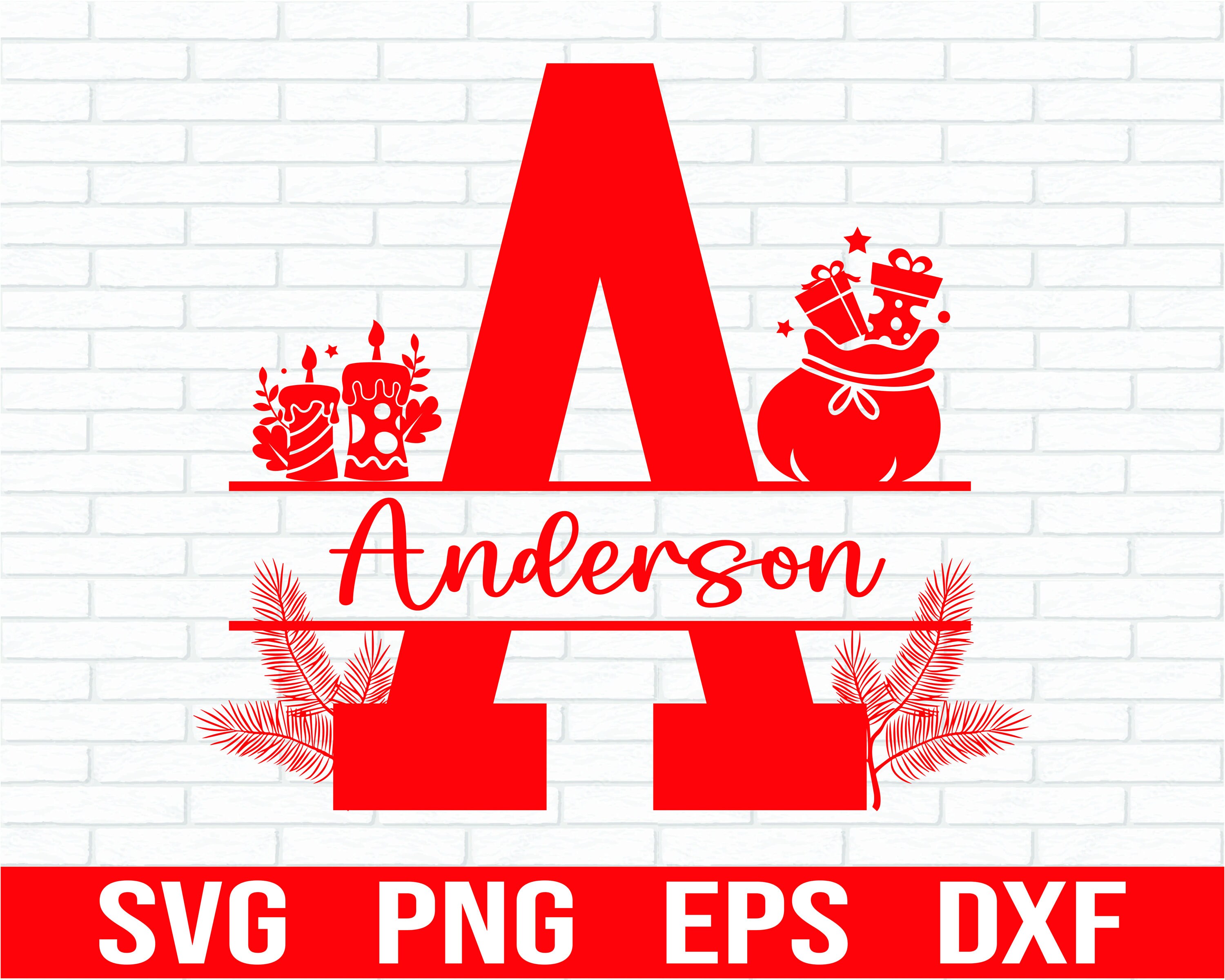 Christmas Monogram SVG Bundle, Christmas Split Alphabet Letters ...