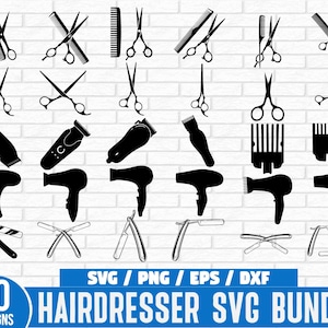 Hairdresser Svg Bundle, Equipment Svg Bundle, Cut Files, Hairdresser ...