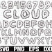 Cloud Letters and Numbers Svg Bundle, Cloud Svg Bundle, Cloud Font Svg ...