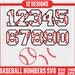 Baseball Numbers, Baseball Svg, Baseball Stitch, Baseball Font Svg ...