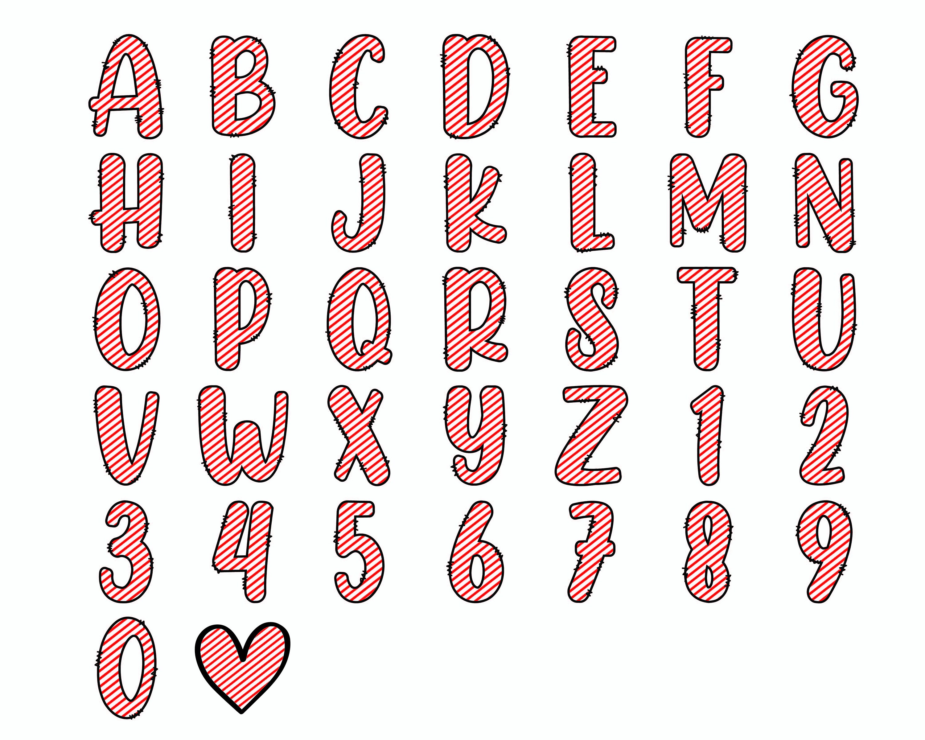 Valentine Alpha Doodle Set Png, Valentine's Day Alphabet PNG ...