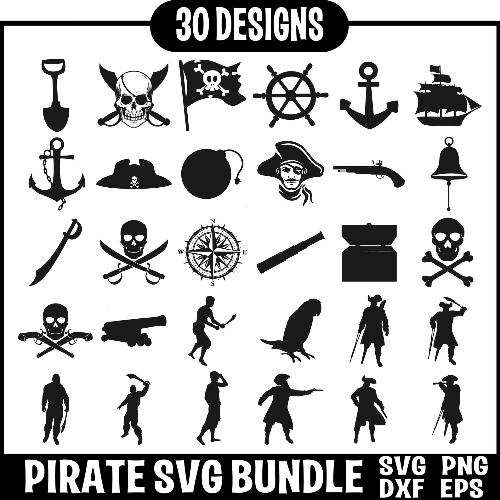 Pirate SVG Bundle, Pirate Clipart, Pirate SVG Cut Files, Pirate SVG ...